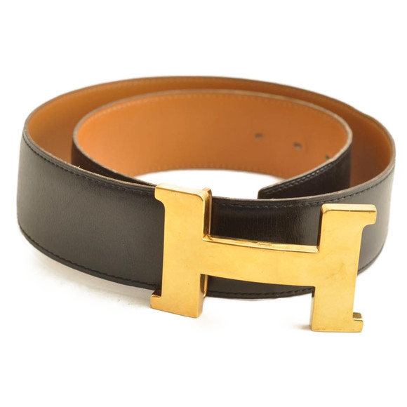 Hermes | Accessories | Hermes Leather Constance Belt 31 H Buckle Black ...